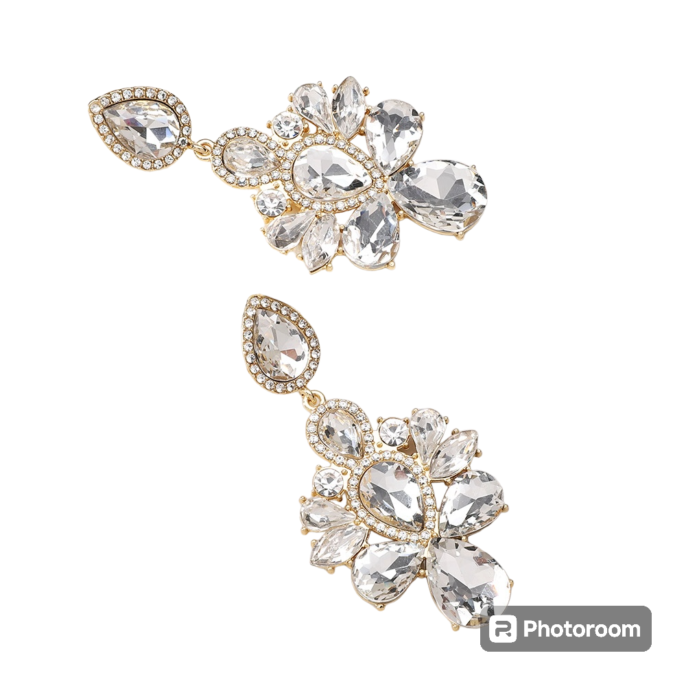 Rhinestone Drop Earrings - Glam Girl Accessories