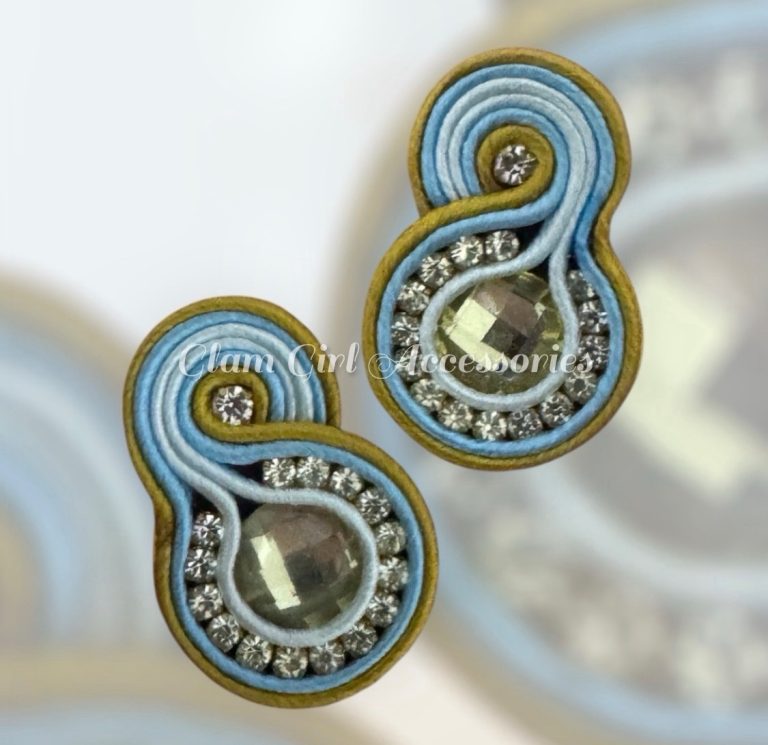 Mini Crystal Soutache Earrings - Glam Girl Accessories